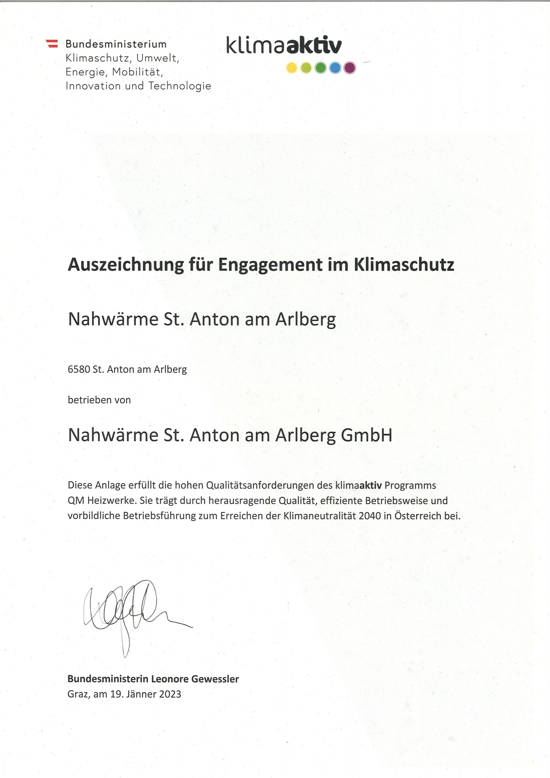 Auszeichnung für die NWSA – NWSA